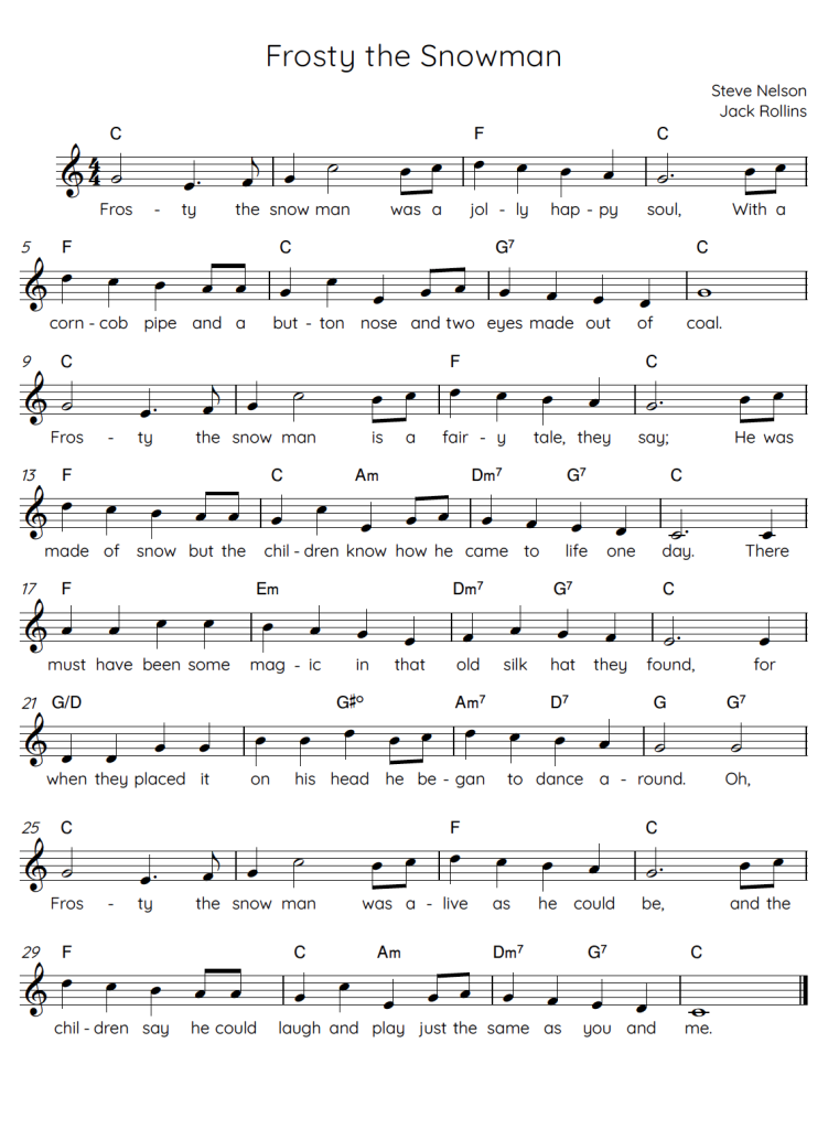 frosty-the-snowman-sheet-music | Resound School of Music