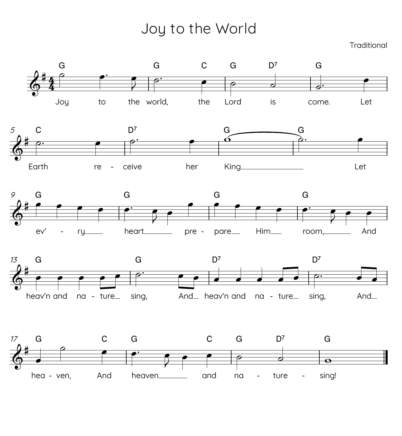 joy-to-the-world-sheet-music | Resound School of Music