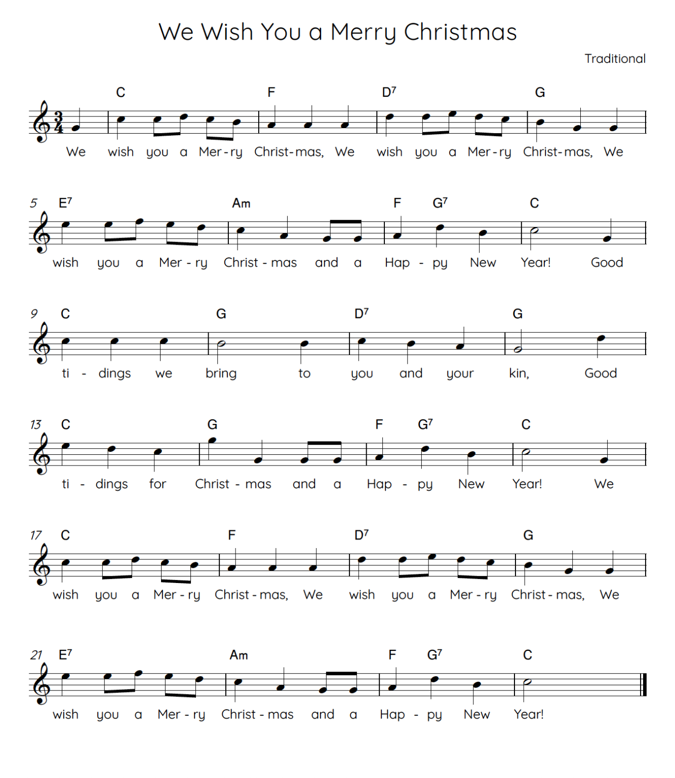 we-wish-you-a-merry-christmas-sheet-music | Resound School of Music